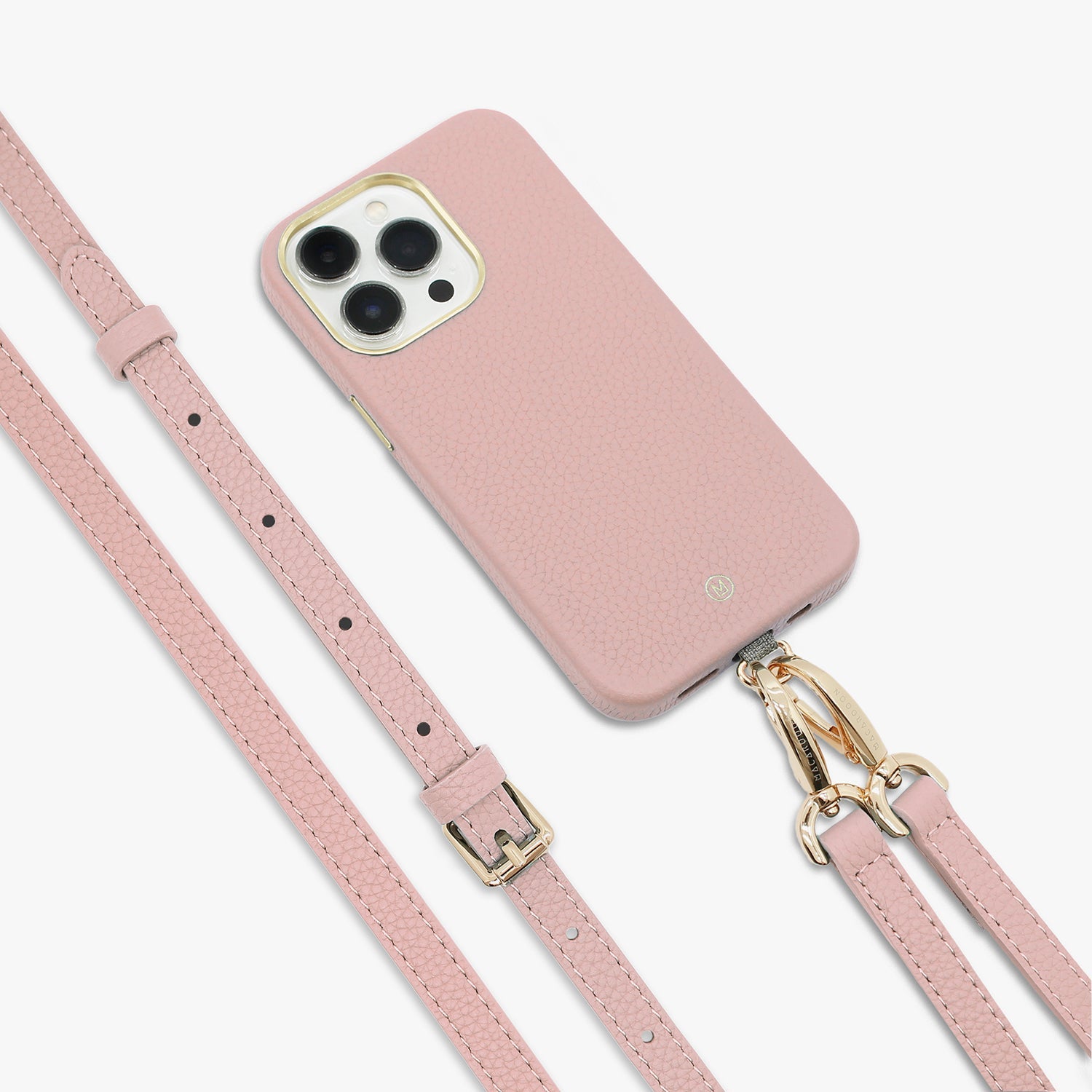 iPhone 15 Leather Case with Crossbody Leather Strap | macarooon.com